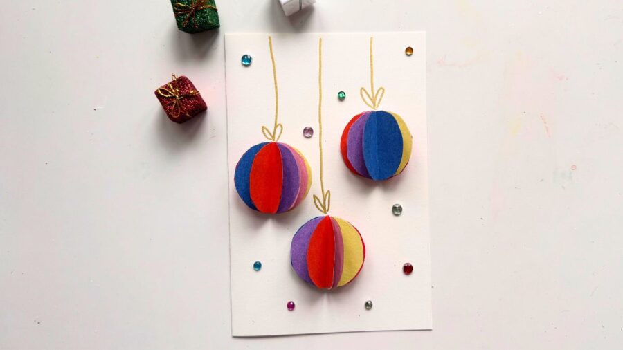 3D Ornament Christmas Card - Happy Toddler Playtime