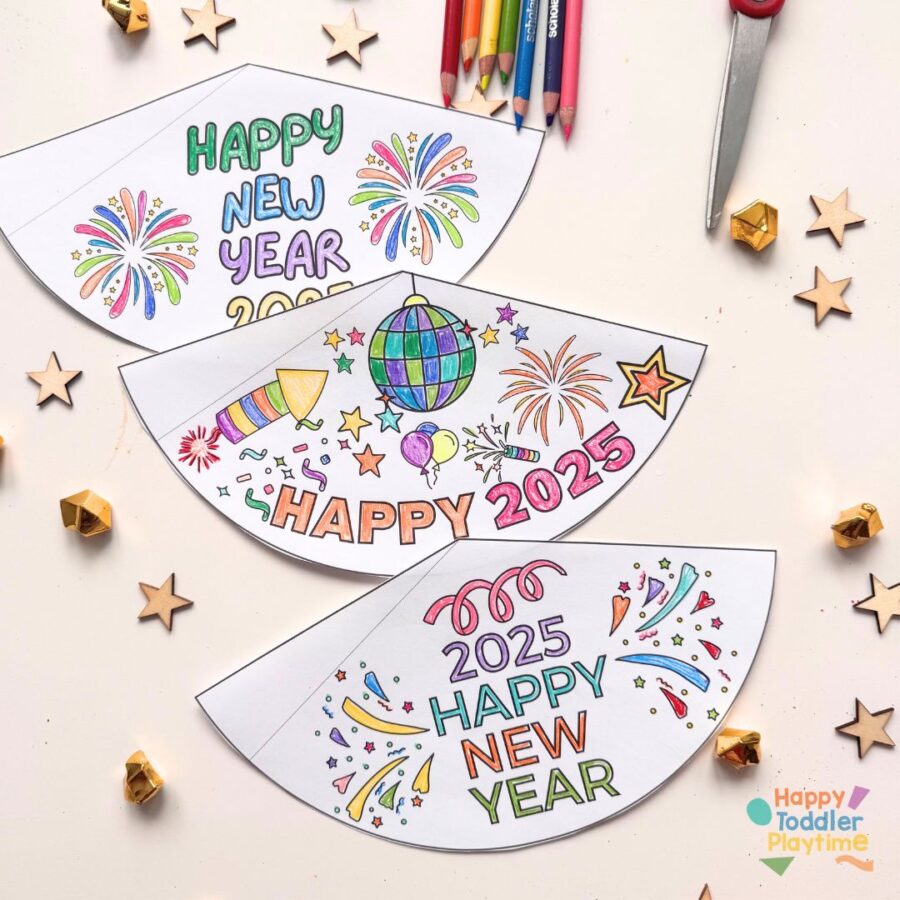Free Printable 2026 New Year's Eve Party Hat - Happy Toddler Playtime