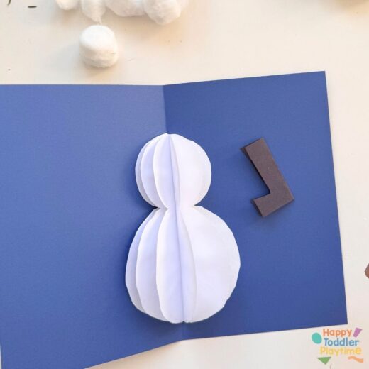 3D Snowman Christmas Card Craft - Happy Toddler Playtime
