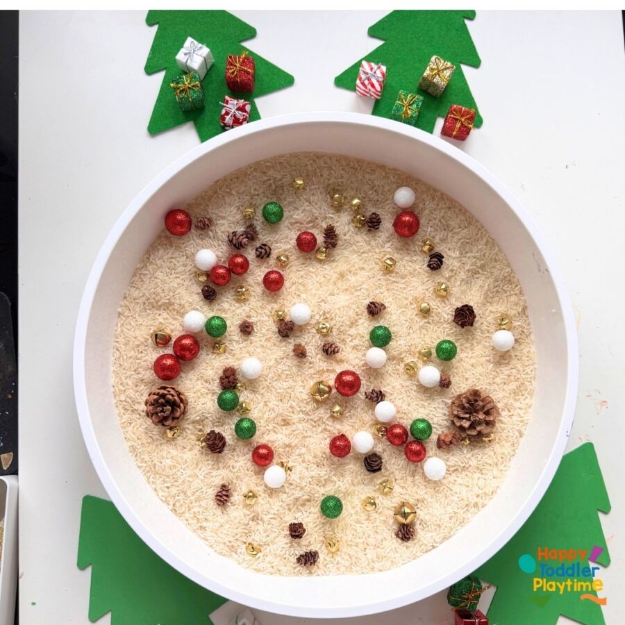 Snow Globe Sensory Bin - Happy Toddler Playtime