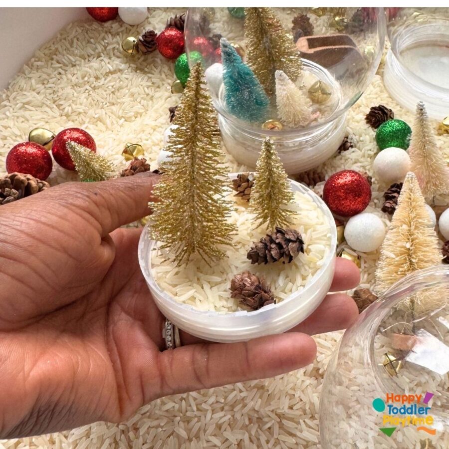 Snow Globe Sensory Bin - Happy Toddler Playtime