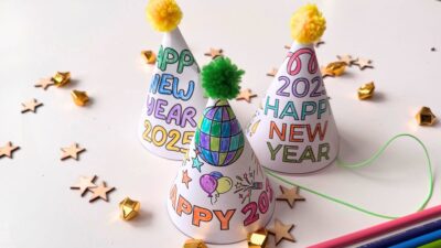 Free Printable 2025 New Year's Eve Party Hat - Happy Toddler Playtime