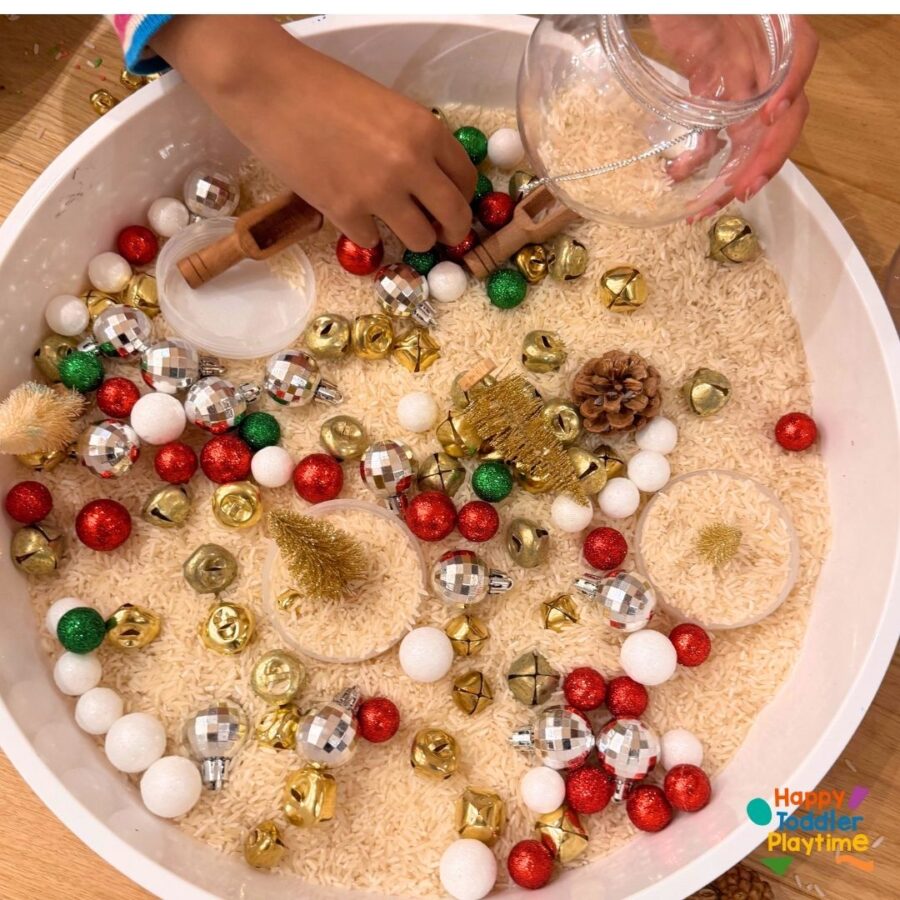 Snow Globe Sensory Bin - Happy Toddler Playtime