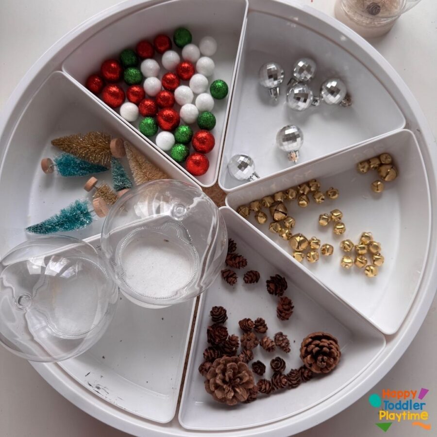 Snow Globe Sensory Bin - Happy Toddler Playtime
