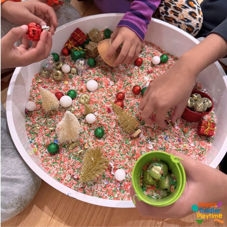 Christmas Sensory Bin - Happy Toddler Playtime