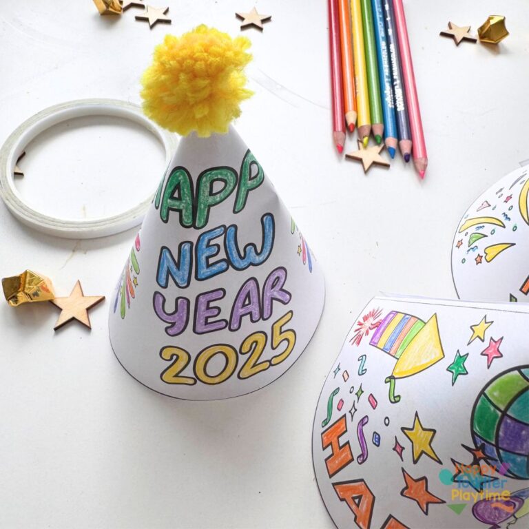 Free Printable 2026 New Year's Eve Party Hat - Happy Toddler Playtime