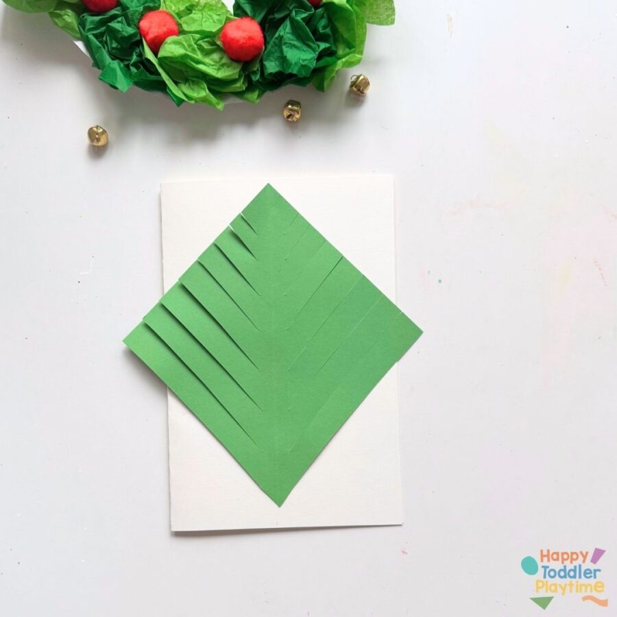 Folded Paper Christmas Tree Card - Happy Toddler Playtime