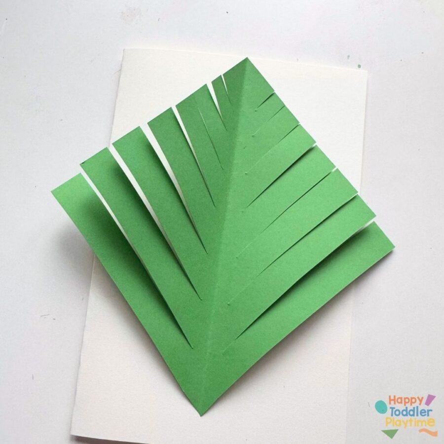 Folded Paper Christmas Tree Card - Happy Toddler Playtime