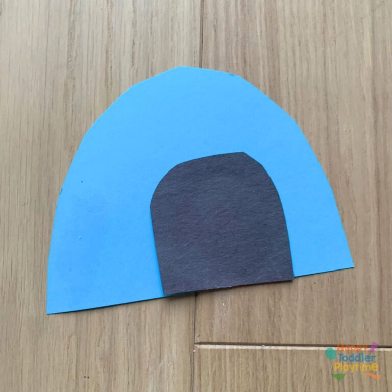 Paper Mosaic Igloo and Penguin Craft - Happy Toddler Playtime