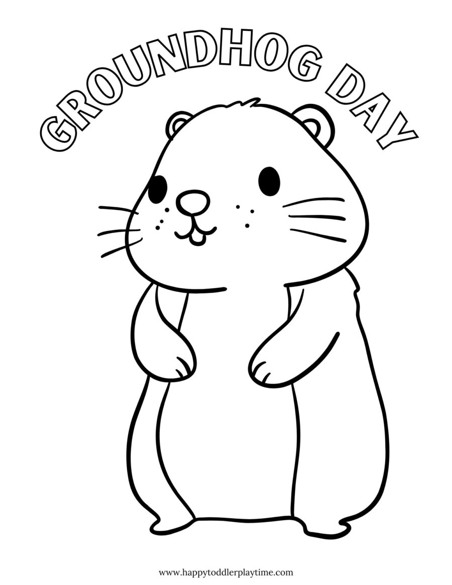 Groundhog Day Coloring Pages for Kids - Happy Toddler Playtime