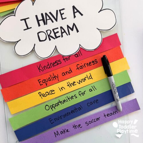 Rainbow 'I Have A Dream' Craft - Happy Toddler Playtime