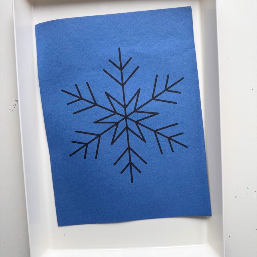 Salt Painted Snowflake Craft - Happy Toddler Playtime
