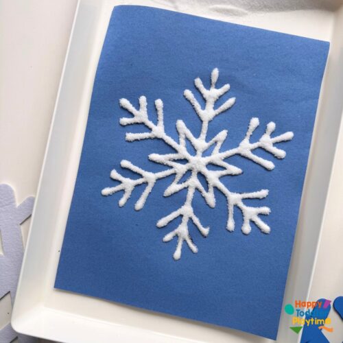 Salt Painted Snowflake Craft - Happy Toddler Playtime