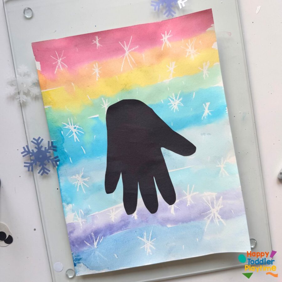 Handprint Penguin Craft - Happy Toddler Playtime