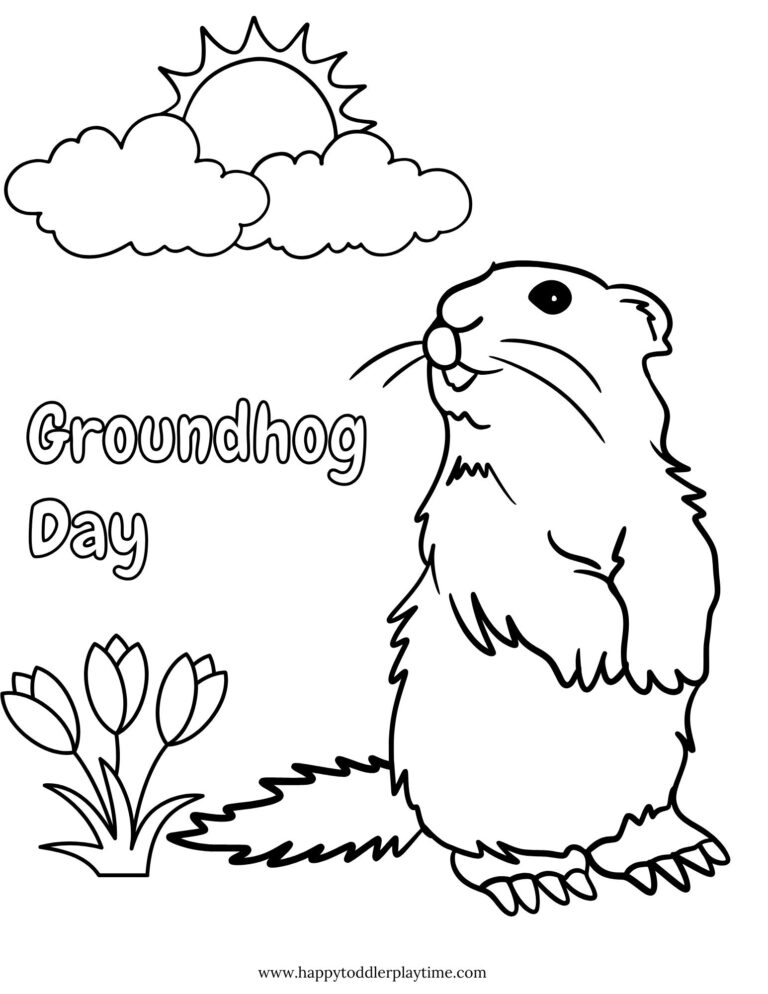 Groundhog Day Coloring Pages for Kids - Happy Toddler Playtime