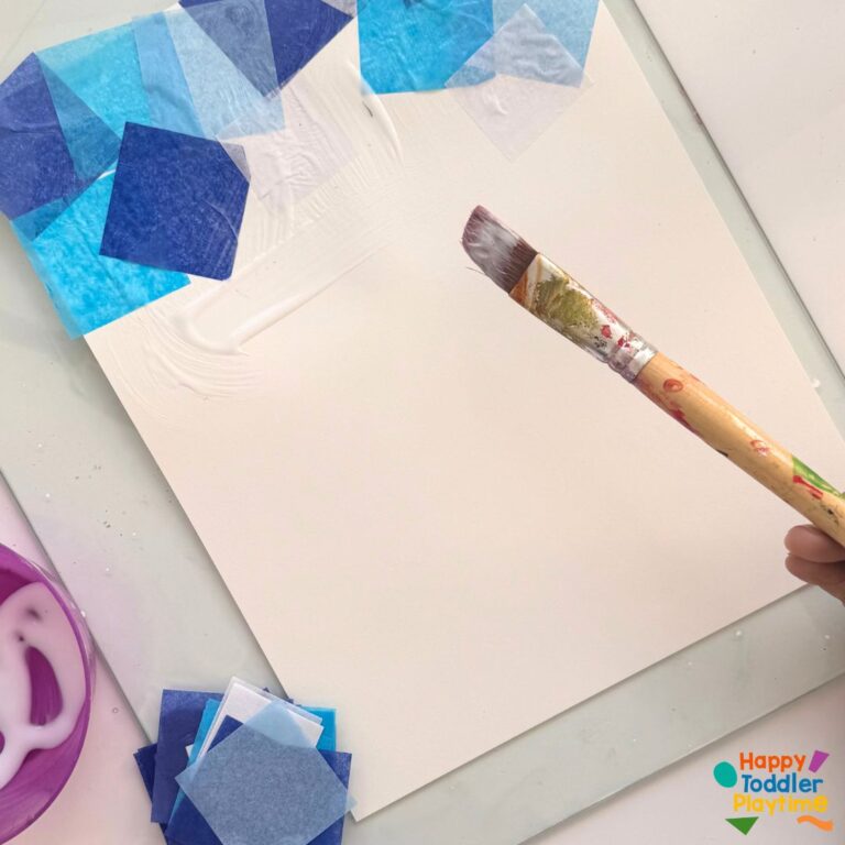 Tissue Paper Winter Penguin Craft - Happy Toddler Playtime