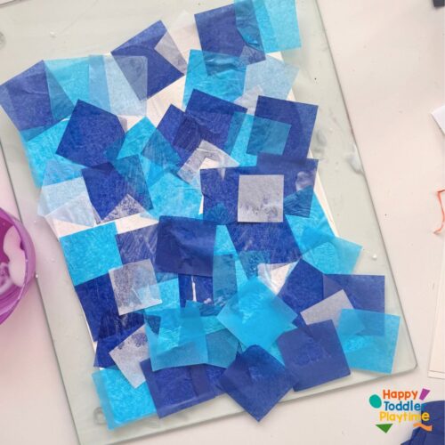 Tissue Paper Winter Penguin Craft - Happy Toddler Playtime