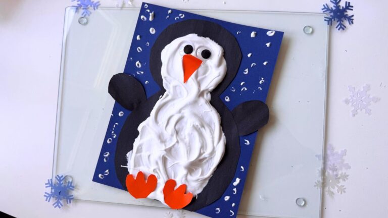 Puffy Paint Penguin Craft - Happy Toddler Playtime
