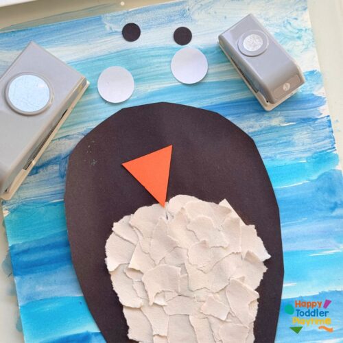 Torn Paper Penguin Craft - Happy Toddler Playtime