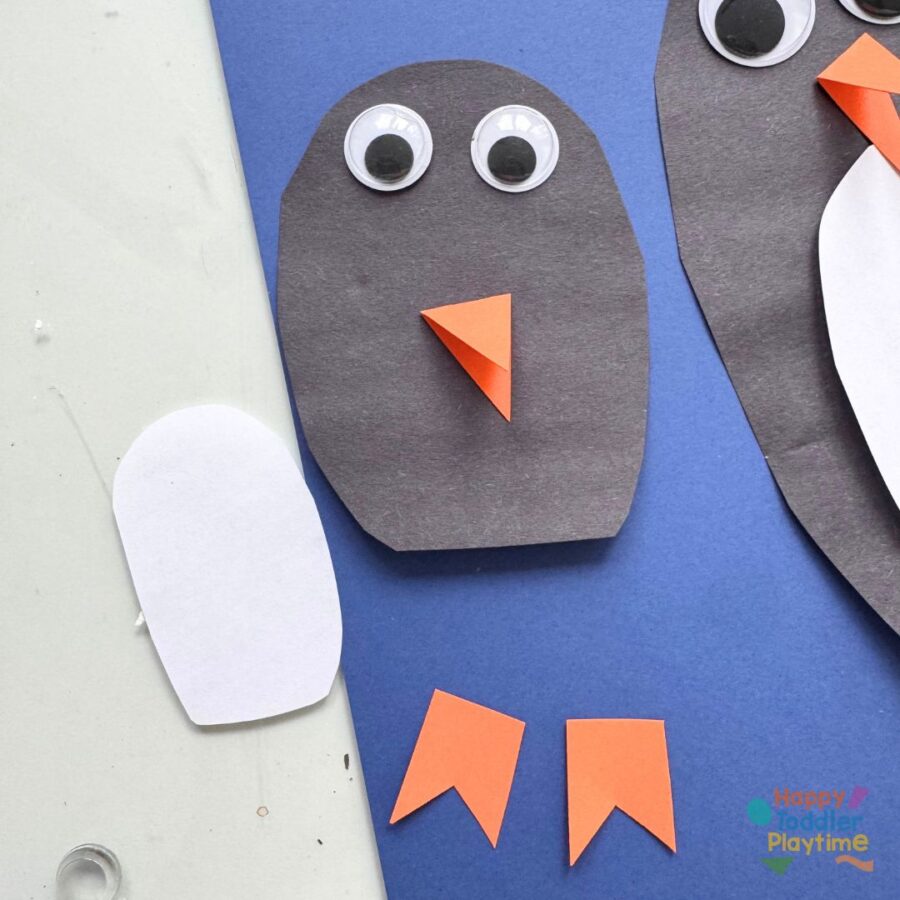 Puffy Paint Snow Penguin Craft - Happy Toddler Playtime