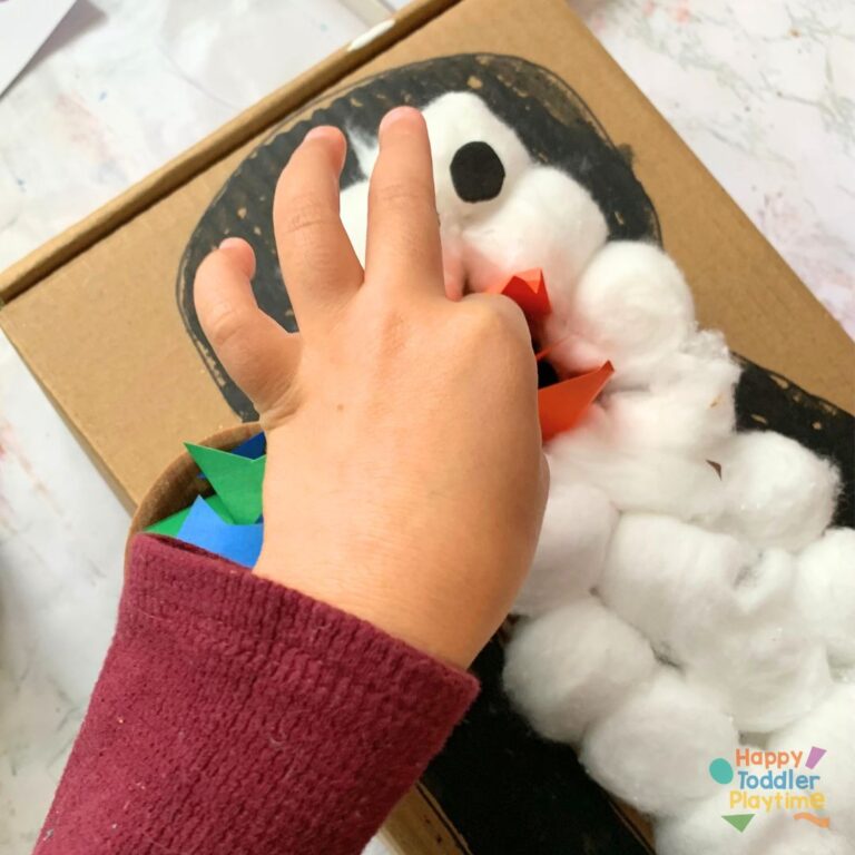 Feed the Penguin Activity - Happy Toddler Playtime