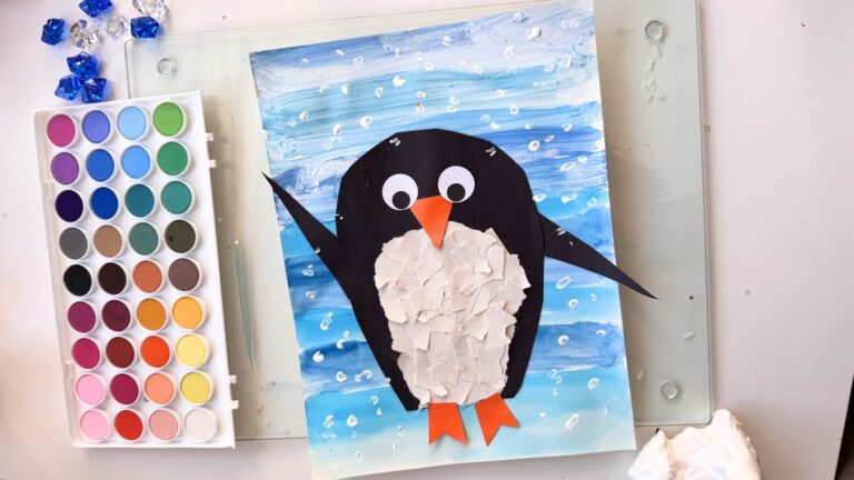 Torn Paper Penguin Craft - Happy Toddler Playtime