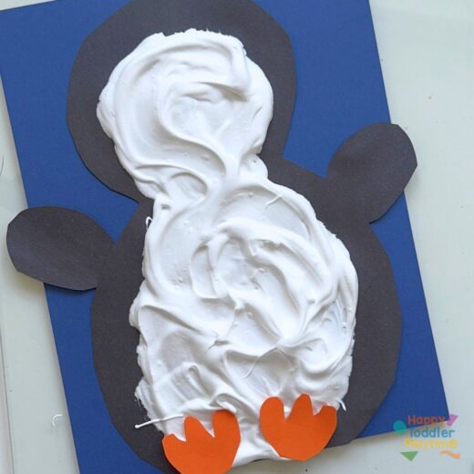 Puffy Paint Penguin Craft - Happy Toddler Playtime
