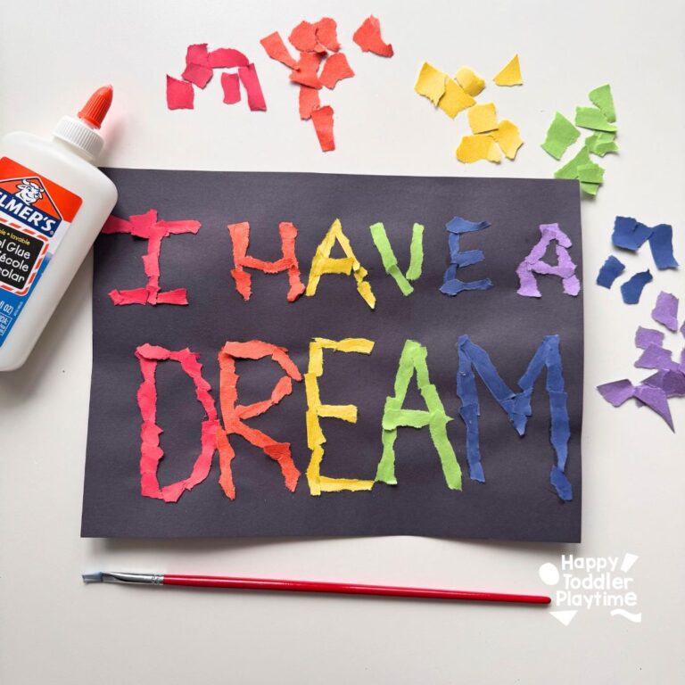 'I Have A Dream' Torn Paper Craft - Happy Toddler Playtime