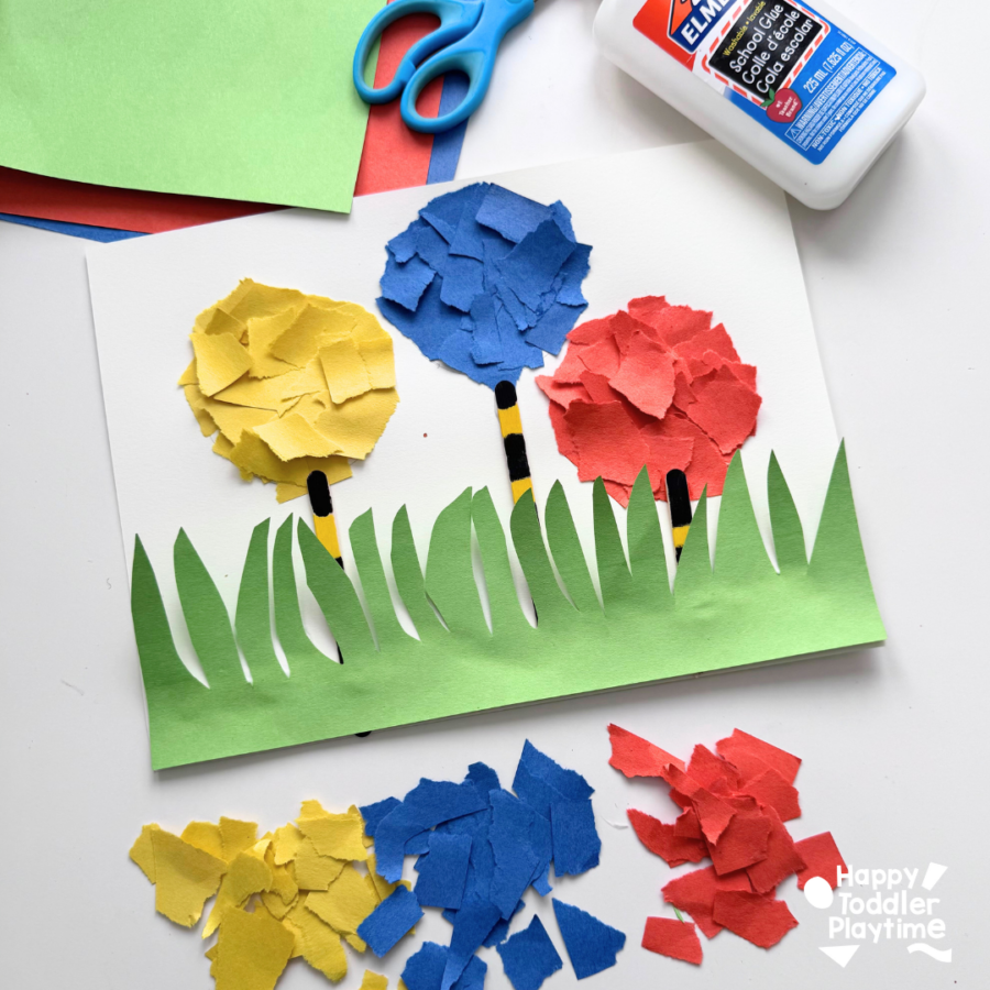 Torn Paper Trufulla Tree Craft - Happy Toddler Playtime