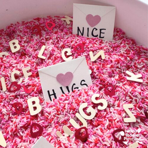 Kindness Letter Sensory Hunt - Happy Toddler Playtime