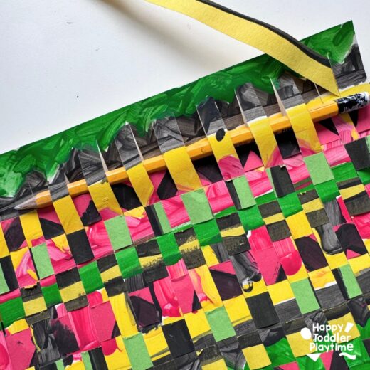 Painted Kente Cloth Art Project for Kids - Happy Toddler Playtime