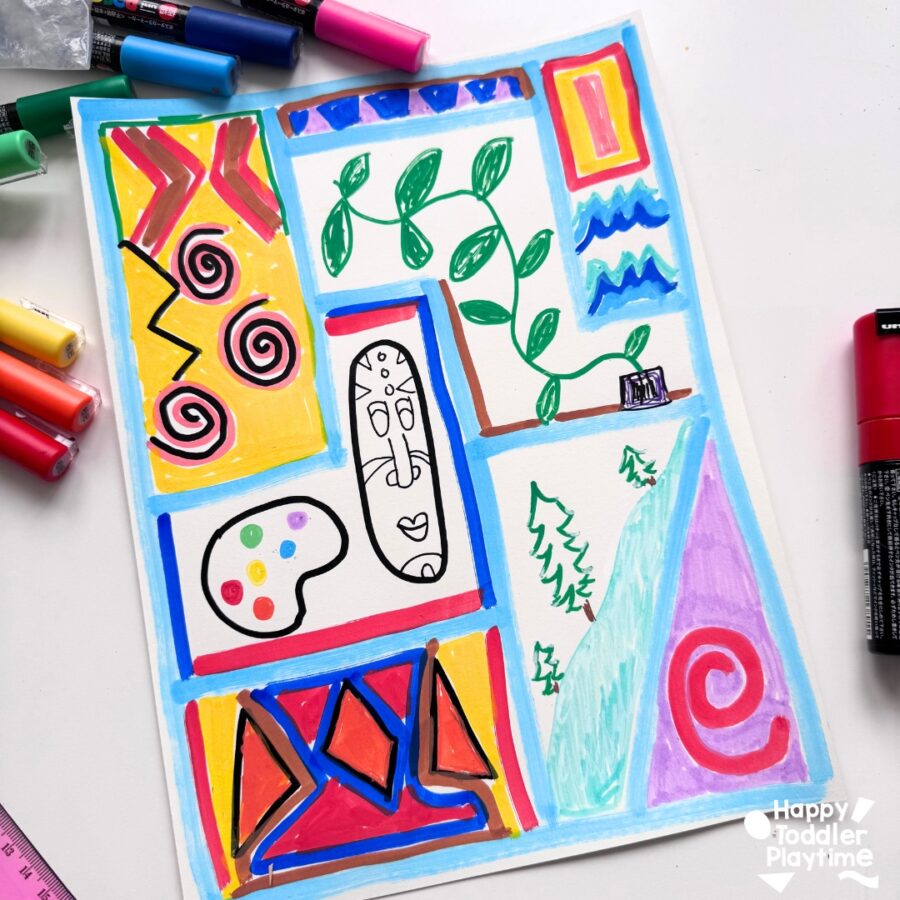Lois Mailou Jones Inspired Art Project for Kids - Happy Toddler Playtime