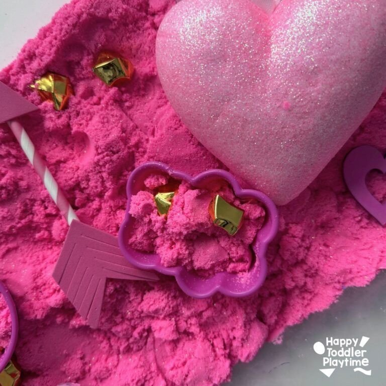 Cupid's Treasure Hunt Sensory Bin - Happy Toddler Playtime