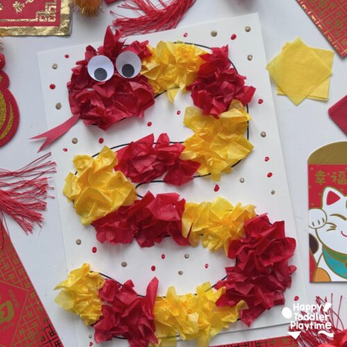 Fun Scrunched Tissue Paper Snake Craft - Happy Toddler Playtime