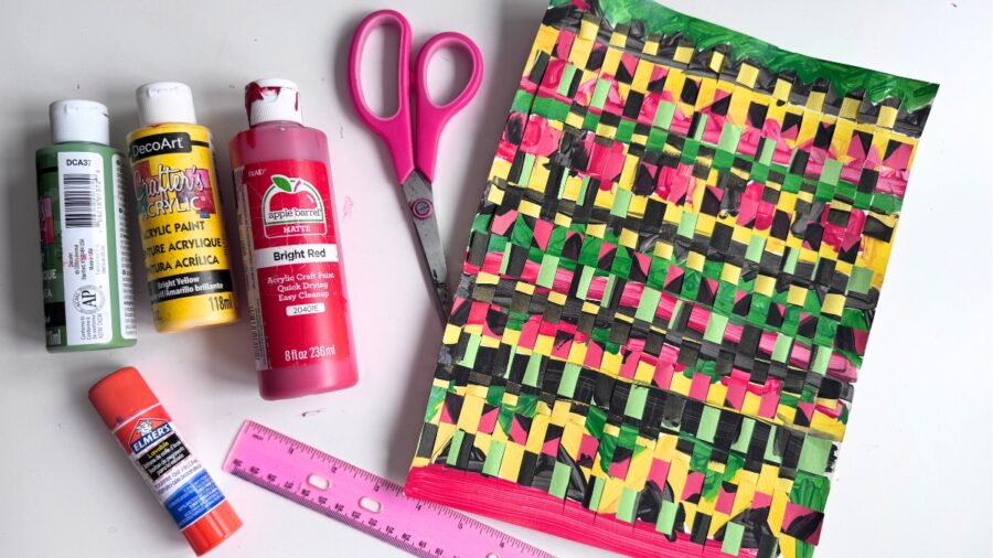 Painted Kente Cloth Art Project for Kids - Happy Toddler Playtime