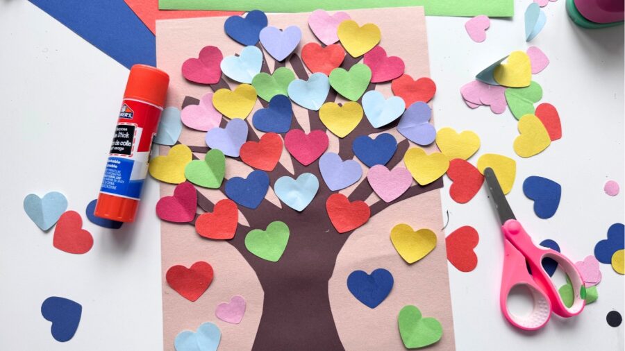 Easy Heart Tree Craft - Happy Toddler Playtime