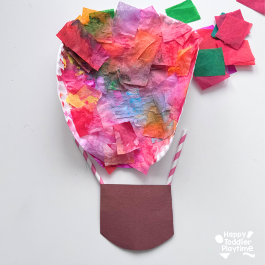 Paper Plate Hot Air Balloon Craft - Happy Toddler Playtime