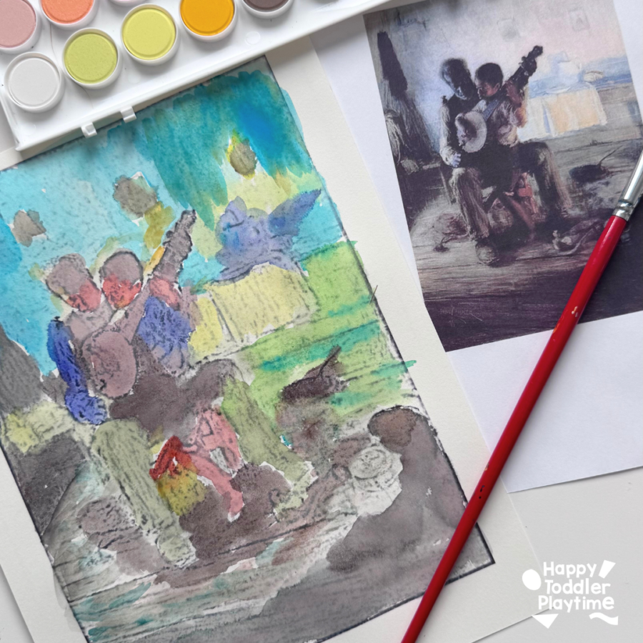 Henry Ossawa Tanner Inspired Art Project - Happy Toddler Playtime