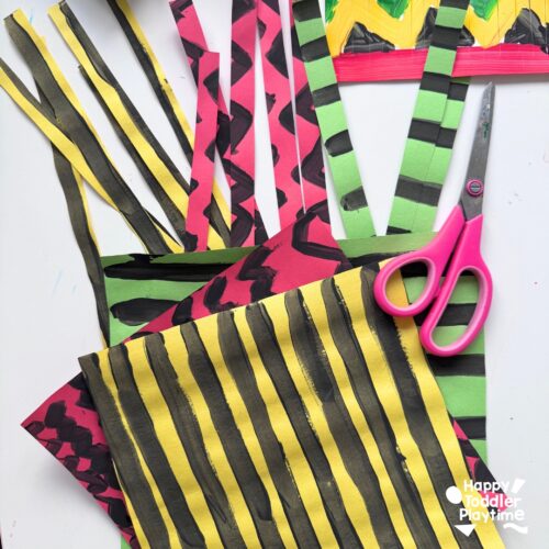 Painted Kente Cloth Art Project for Kids - Happy Toddler Playtime
