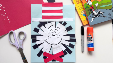 Paper Strip Cat in the Hat Craft - Happy Toddler Playtime