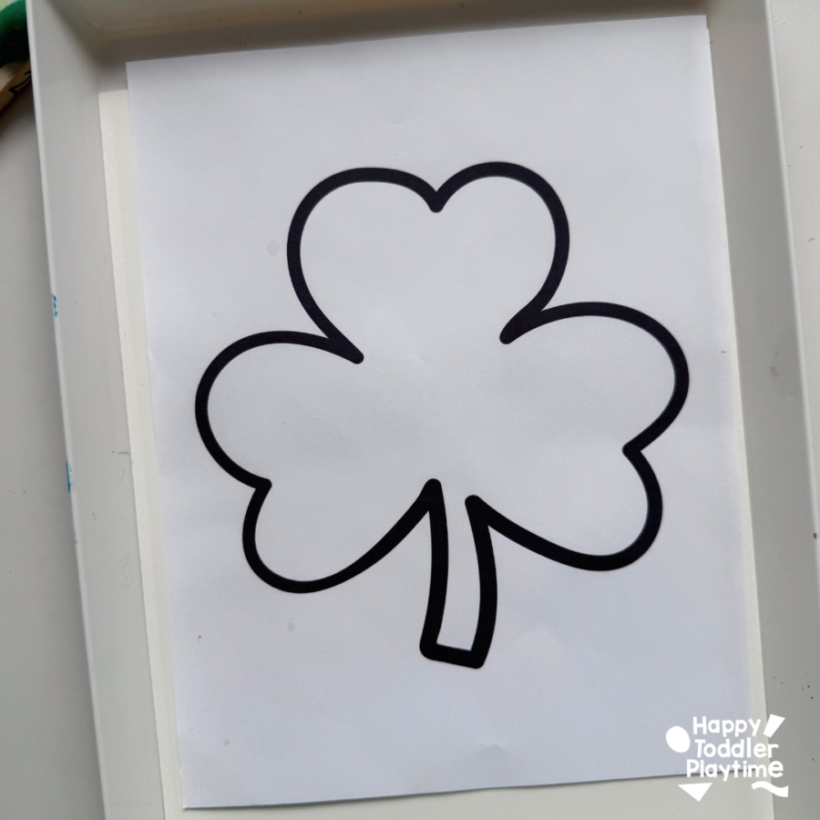 Pom Pom Painted Shamrock Craft (with free printable) - Happy Toddler ...