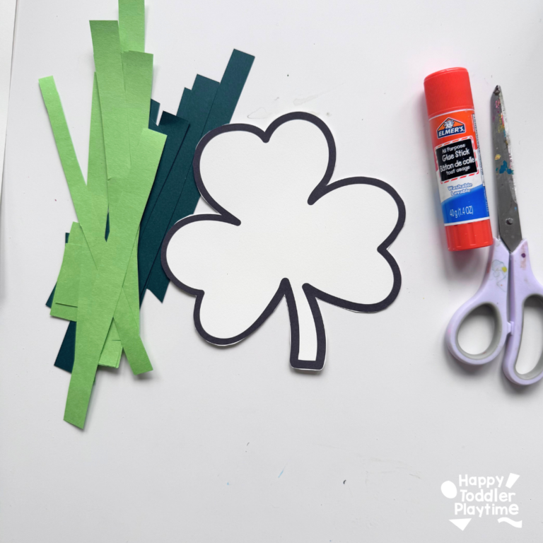 Paper Strip Shamrock Craft (with free template) - Happy Toddler Playtime