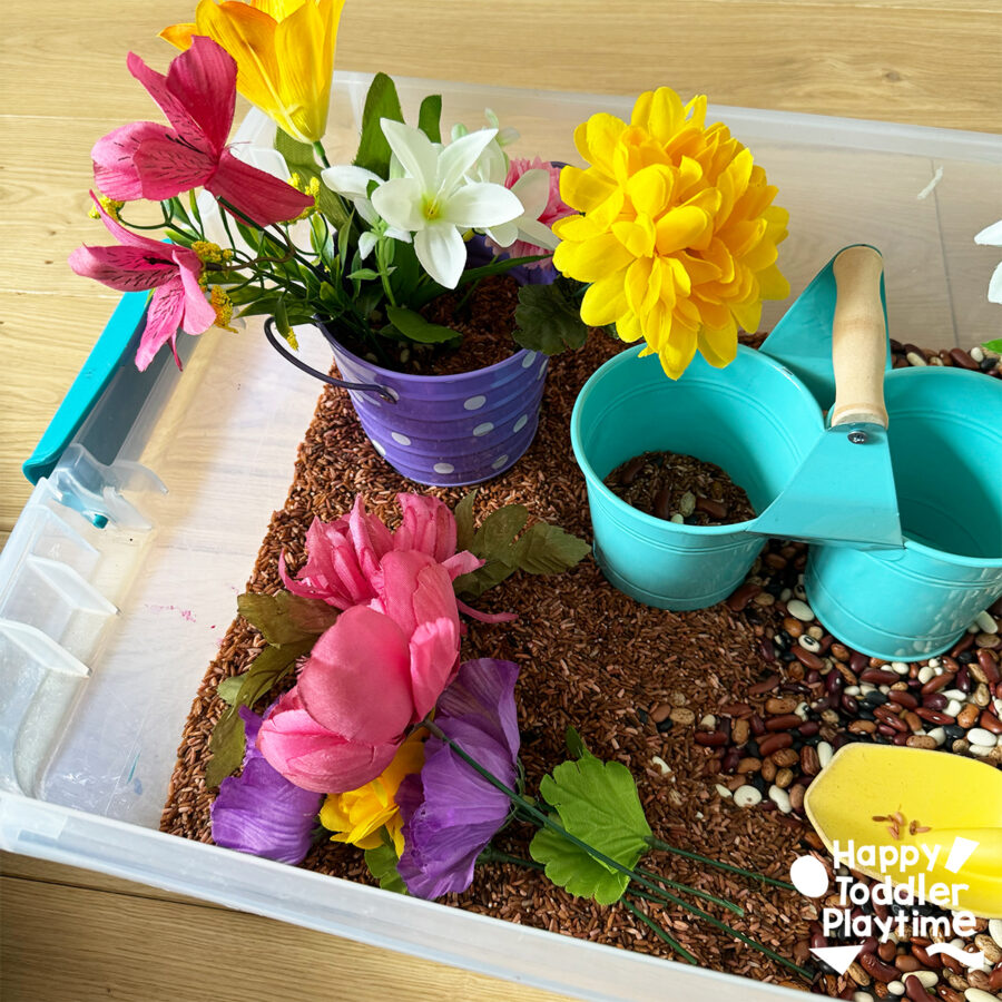Flower Sensory Bin - Happy Toddler Playtime