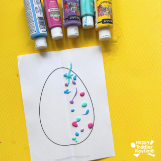 Smush Painted Easter Egg Craft (with Free Printable Egg Template ...
