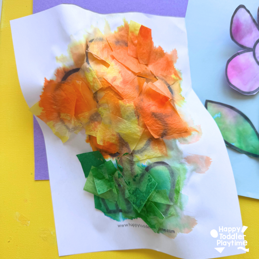 Bleeding Tissue Paper Flowers - Happy Toddler Playtime