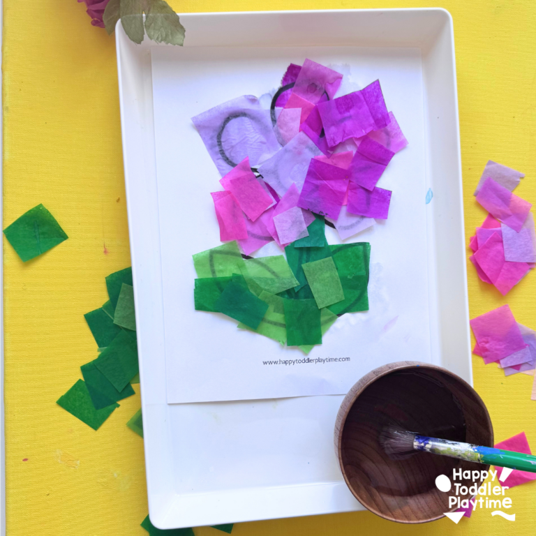 Bleeding Tissue Paper Flowers - Happy Toddler Playtime