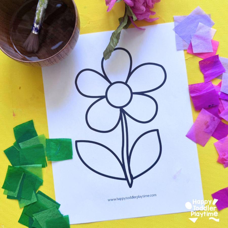 Bleeding Tissue Paper Flowers - Happy Toddler Playtime