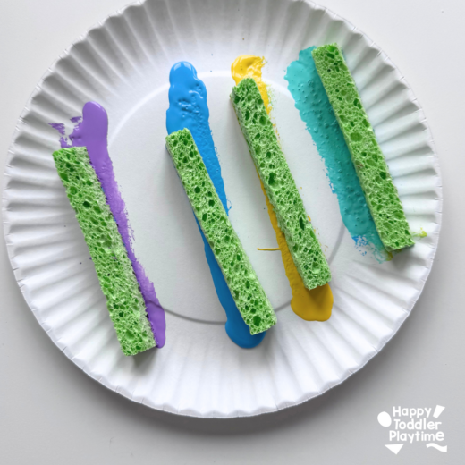 Sponge Painted Easter Egg Craft for Kids - Happy Toddler Playtime