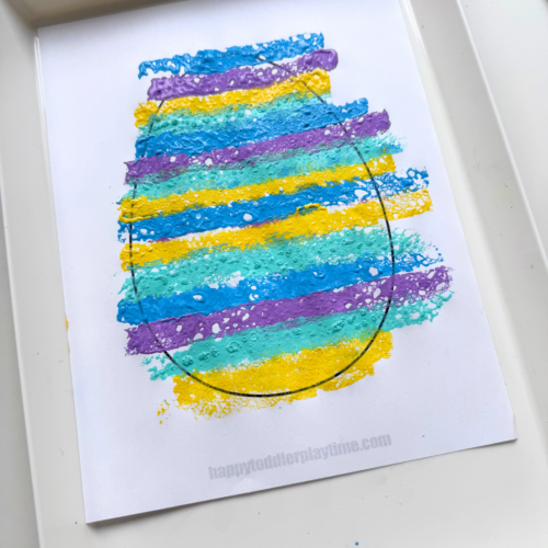 Sponge Painted Easter Egg Craft for Kids - Happy Toddler Playtime