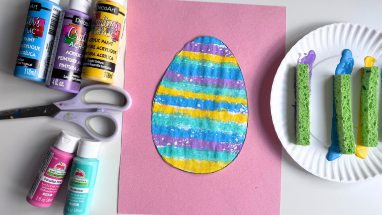 Sponge Painted Easter Egg Craft for Kids - Happy Toddler Playtime